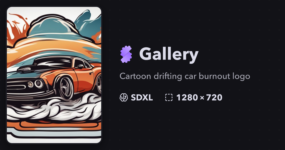 "Cartoon drifting car burnout logo" | Gallery | Stablecog
