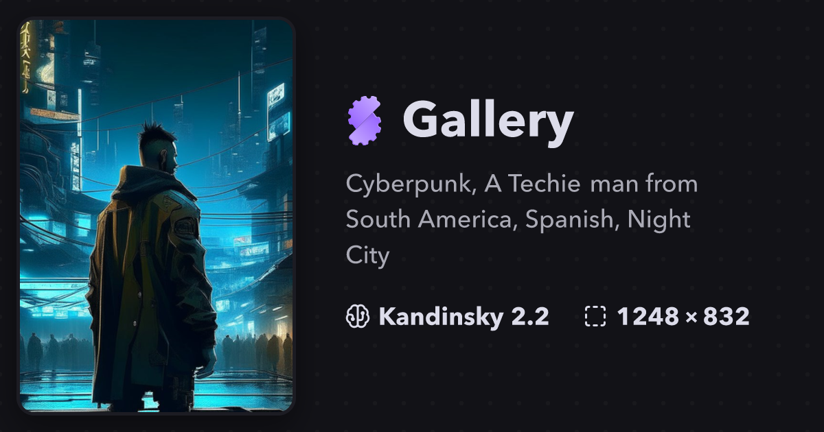 "Cyberpunk, A Techie man from South Am..." | Gallery | Stablecog