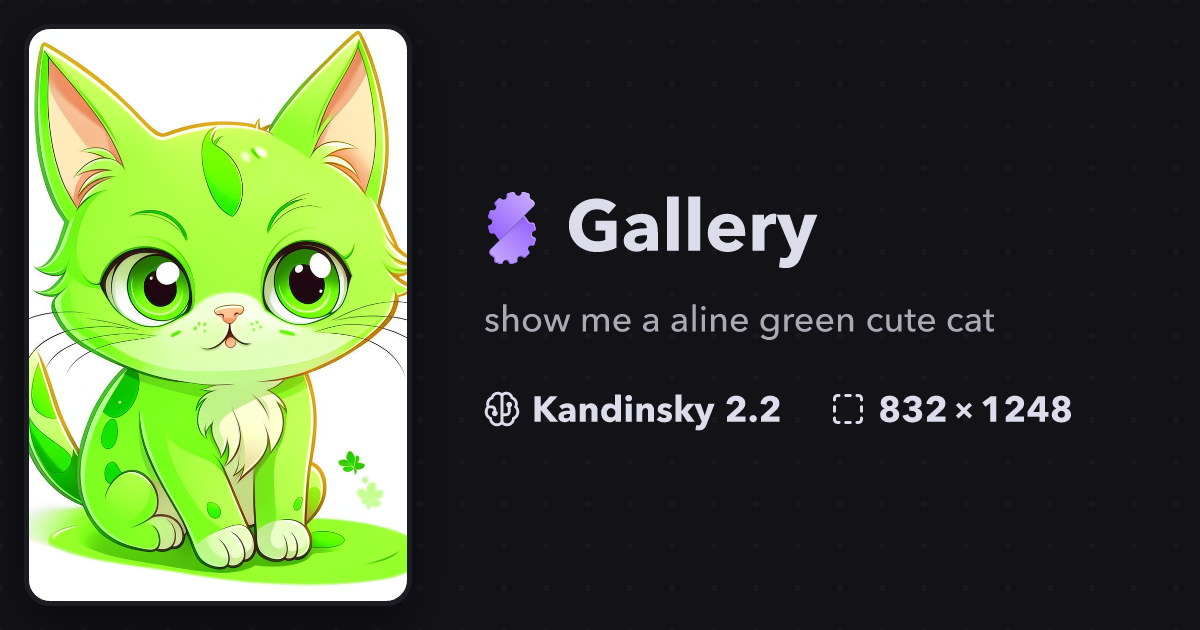 "show me a aline green cute cat" | Gallery | Stablecog
