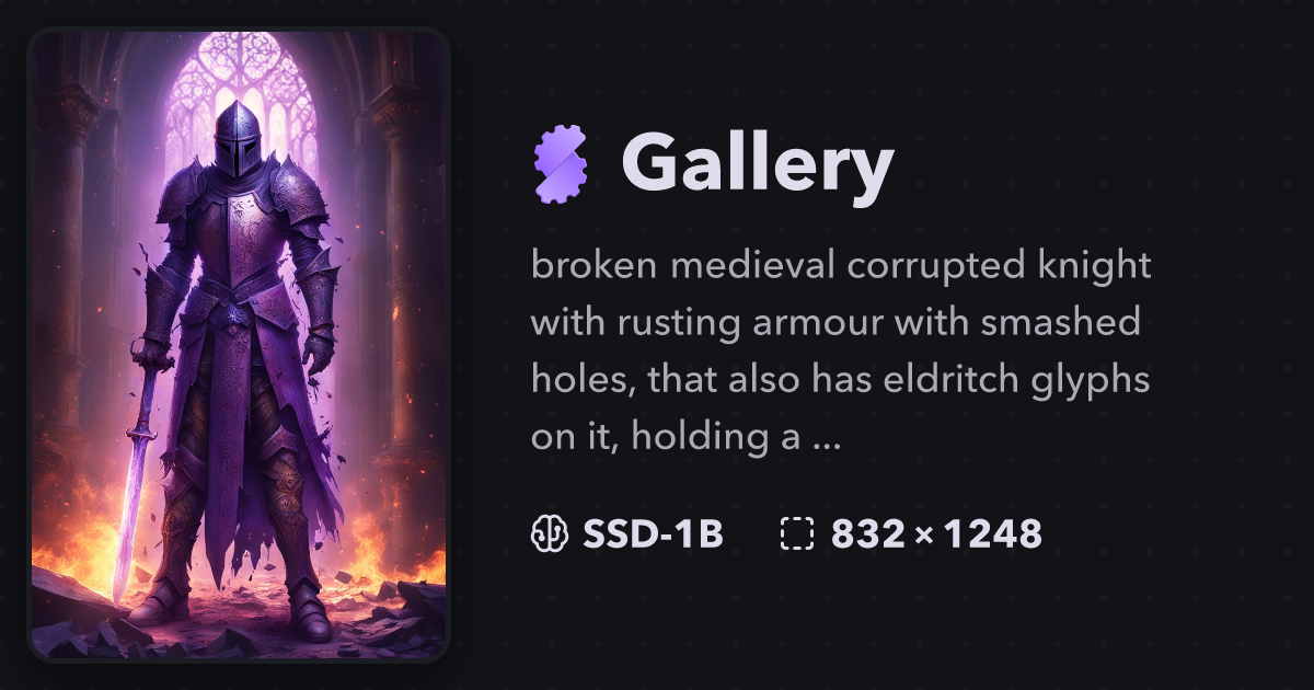 "broken medieval corrupted knight with..." | Gallery | Stablecog