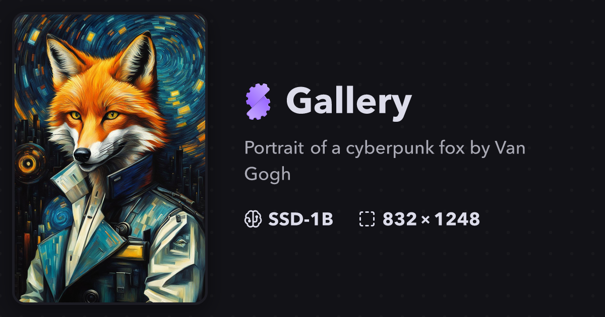 "Portrait of a cyberpunk fox by Van Gogh" | Gallery | Stablecog