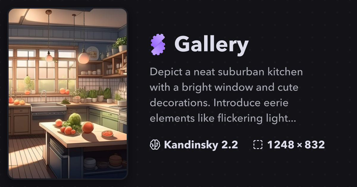 "Depict a neat suburban kitchen with a..." | Gallery | Stablecog