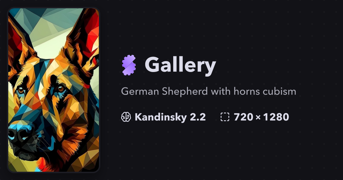 "German Shepherd with horns cubism" | Gallery | Stablecog