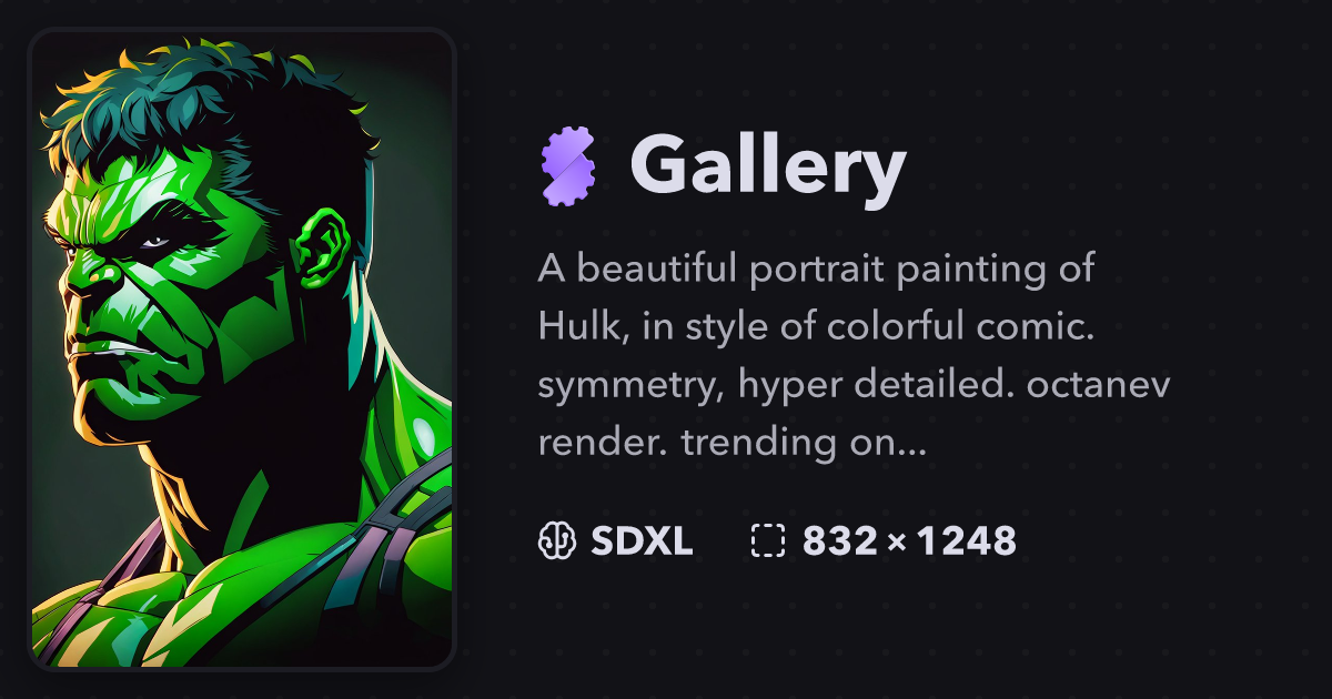 "A beautiful portrait painting of Hulk..." | Gallery | Stablecog