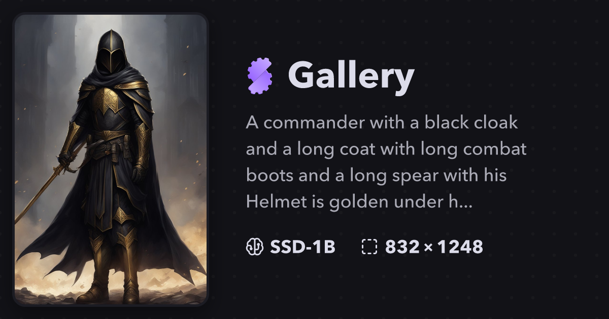 "A commander with a black cloak and a ..." | Gallery | Stablecog