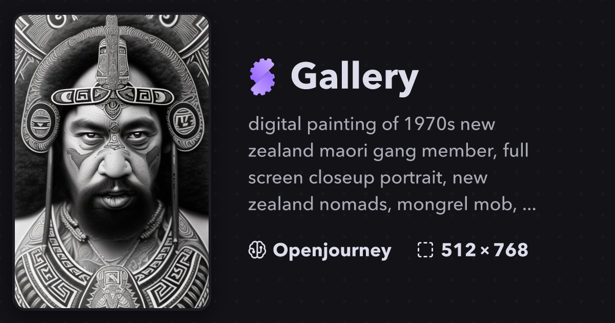 Digital painting of 1970s new zealand maori gang m... | Gallery