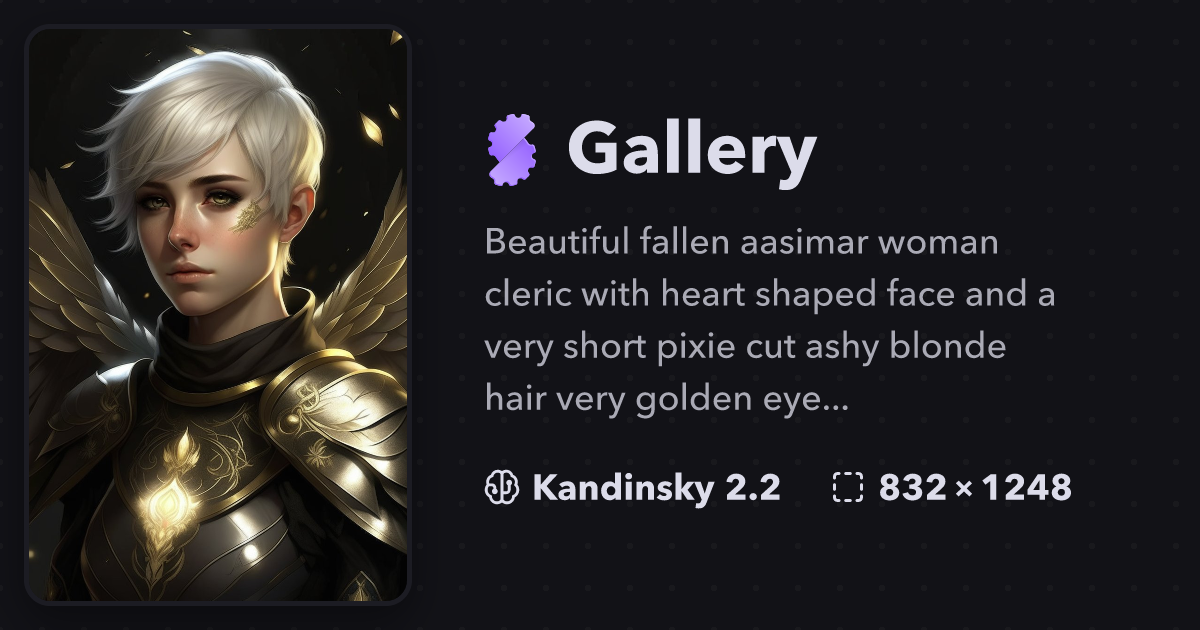 "Beautiful fallen aasimar woman cleric..." | Gallery | Stablecog