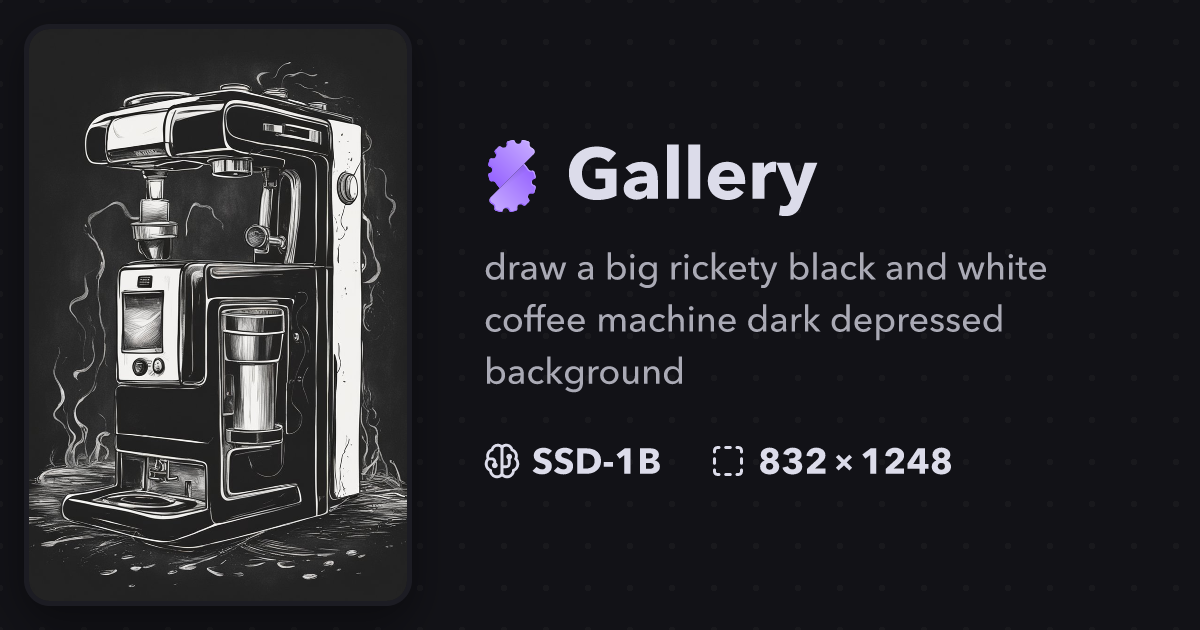 "draw a big rickety black and white co..." | Gallery | Stablecog