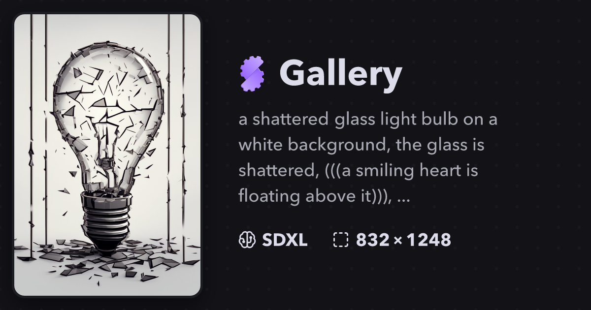 "a shattered glass light bulb on a whi..." | Gallery | Stablecog