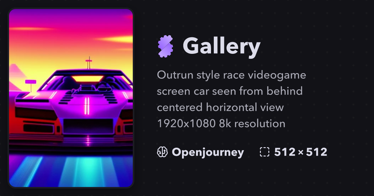 "Outrun style race videogame screen ca..." | Gallery | Stablecog