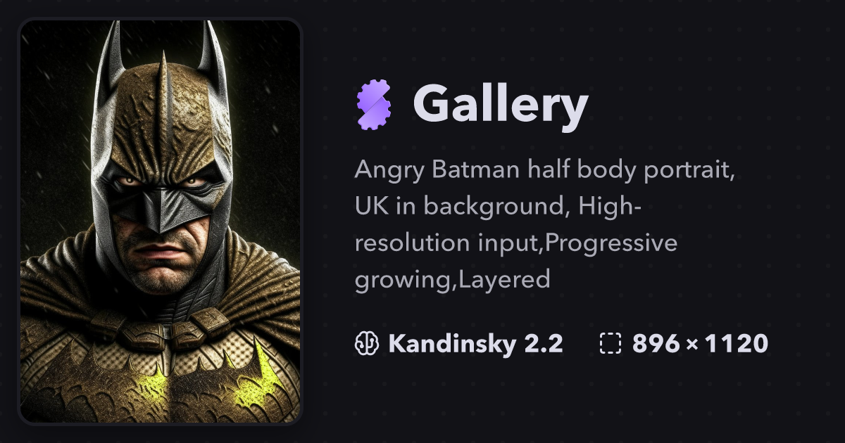 "Angry Batman half body portrait, UK i..." | Gallery | Stablecog