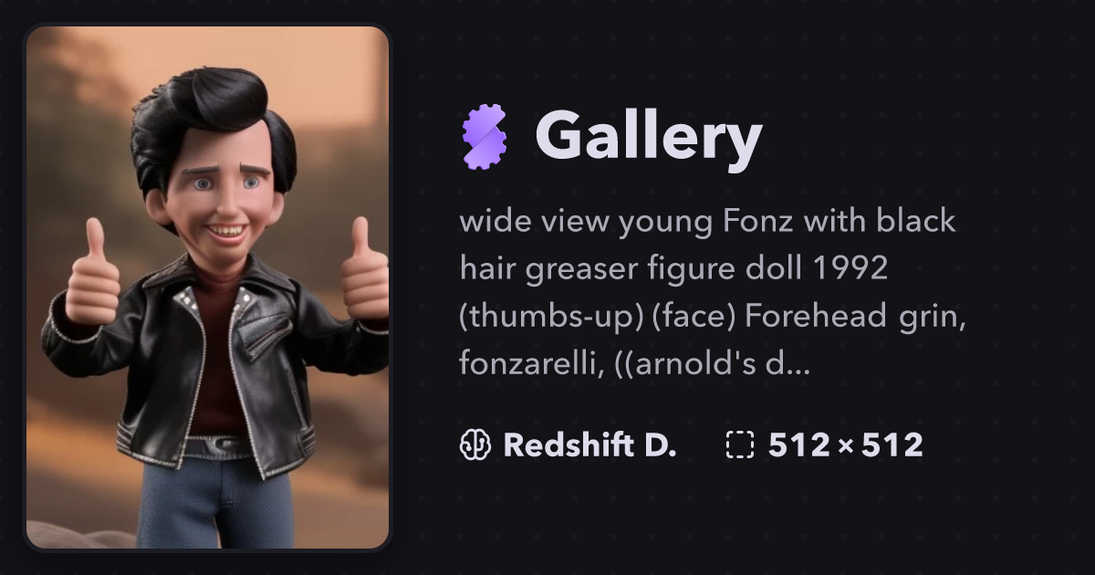"wide view young Fonz with black hair ..." | Gallery | Stablecog