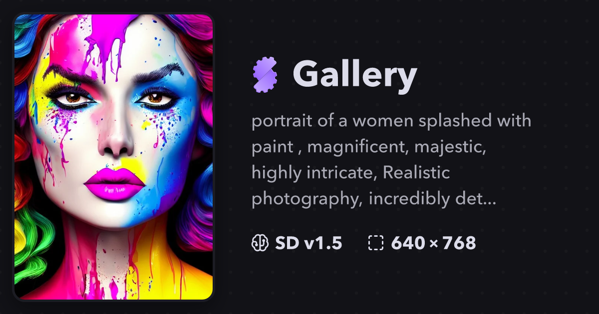"portrait of a women splashed with paint ..." | Gallery | Stablecog