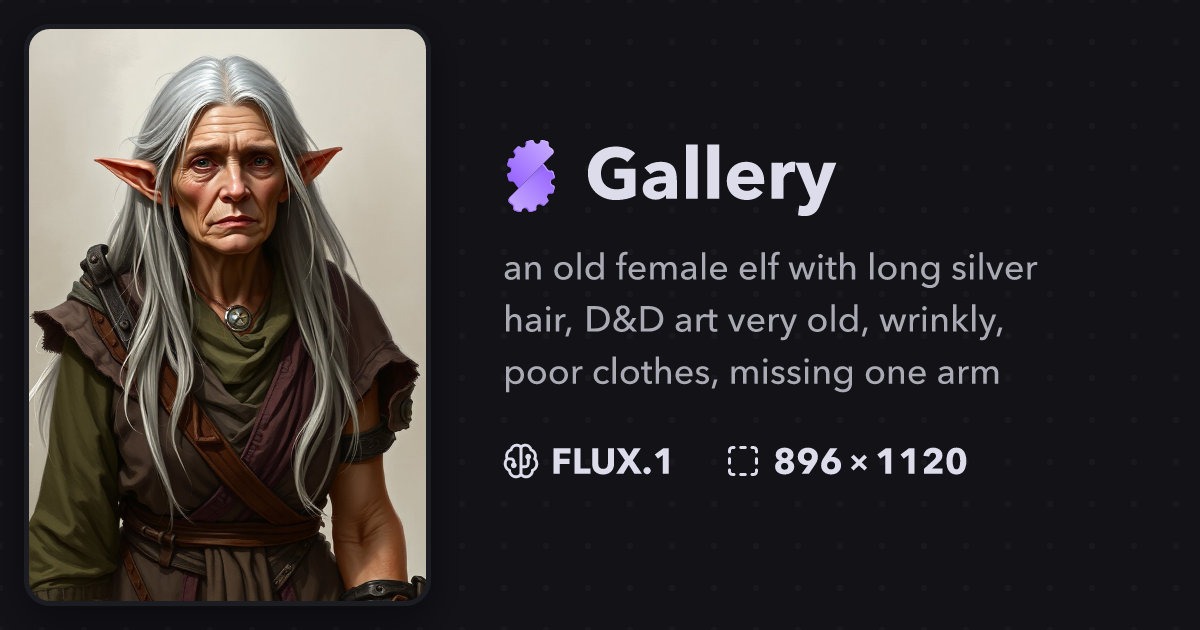 "an old female elf with long silver ha..." | Gallery | Stablecog
