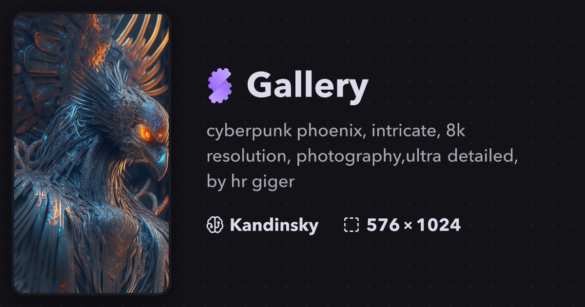 "cyberpunk phoenix, intricate, 8k reso..." | Gallery | Stablecog