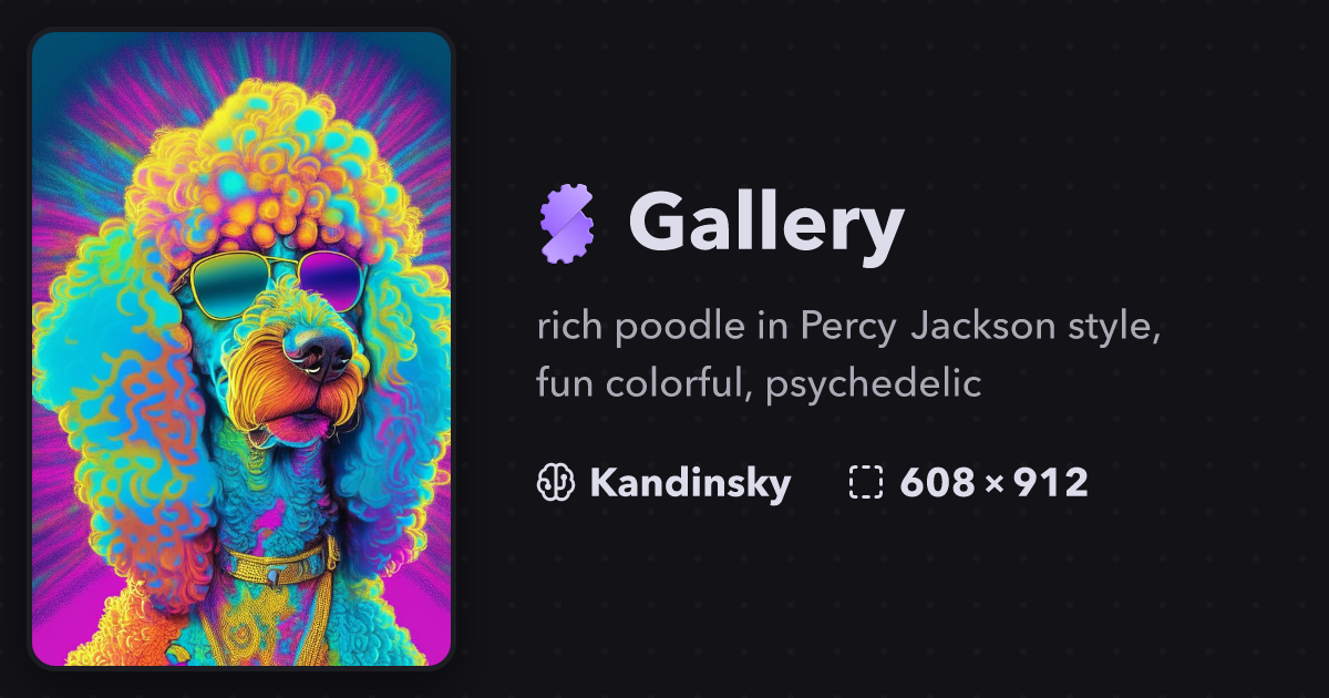 "rich poodle in Percy Jackson style, f..." | Gallery | Stablecog