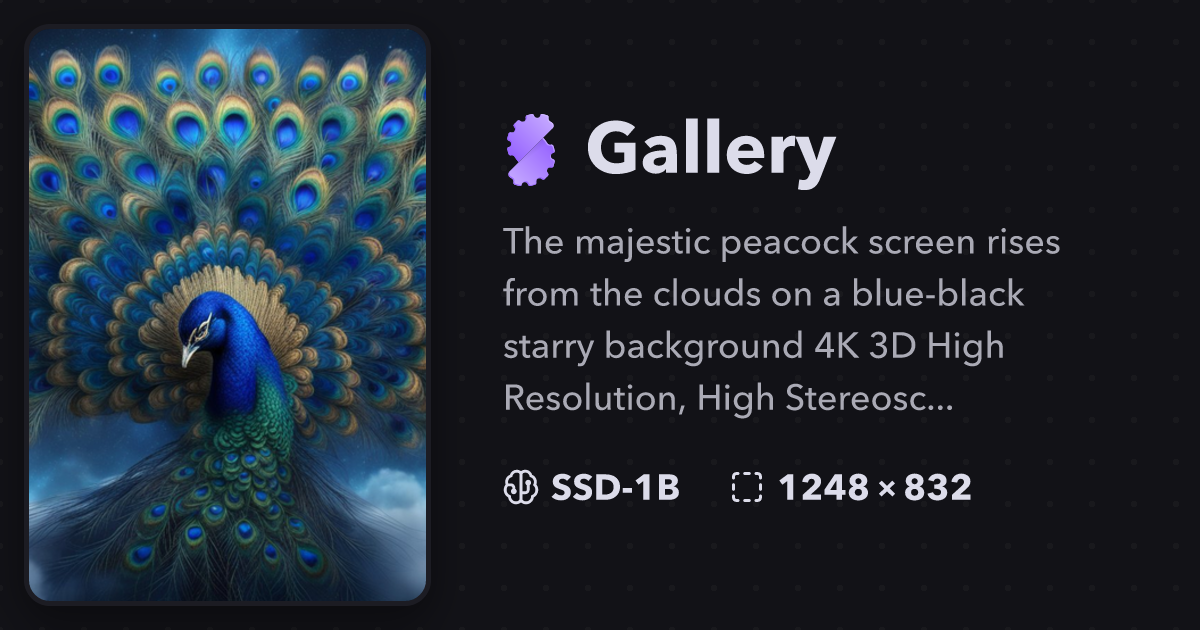 "The majestic peacock screen rises fro..." | Gallery | Stablecog