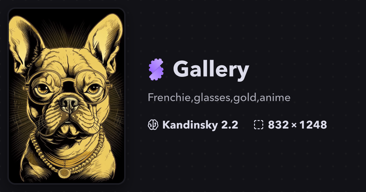 "Frenchie,glasses,gold,anime" | Gallery | Stablecog