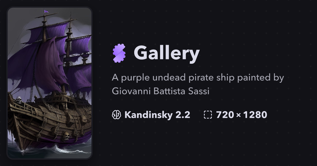 "A purple undead pirate ship painted b..." | Gallery | Stablecog