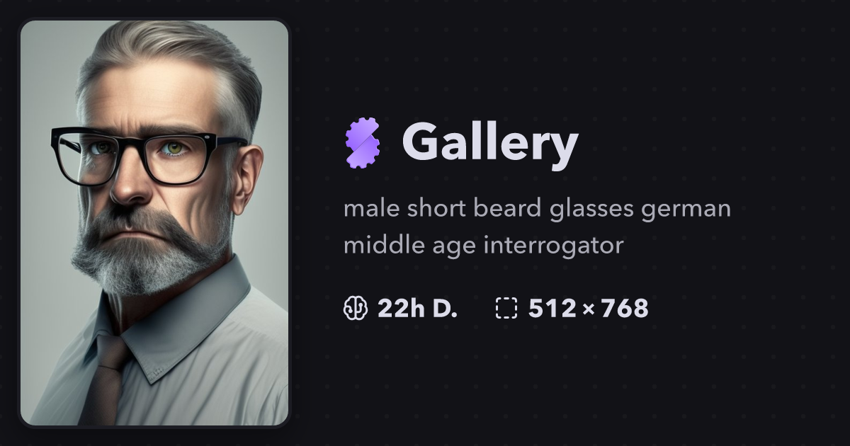 "male short beard glasses german middl..." | Gallery | Stablecog