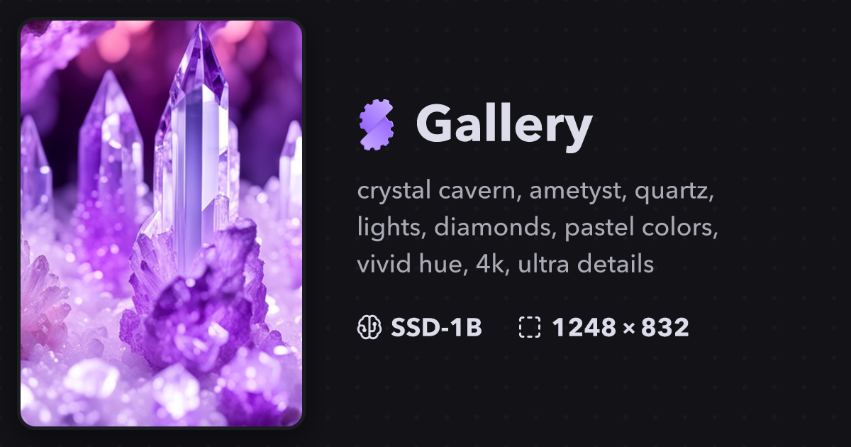 "crystal cavern, ametyst, quartz, ligh..." | Gallery | Stablecog