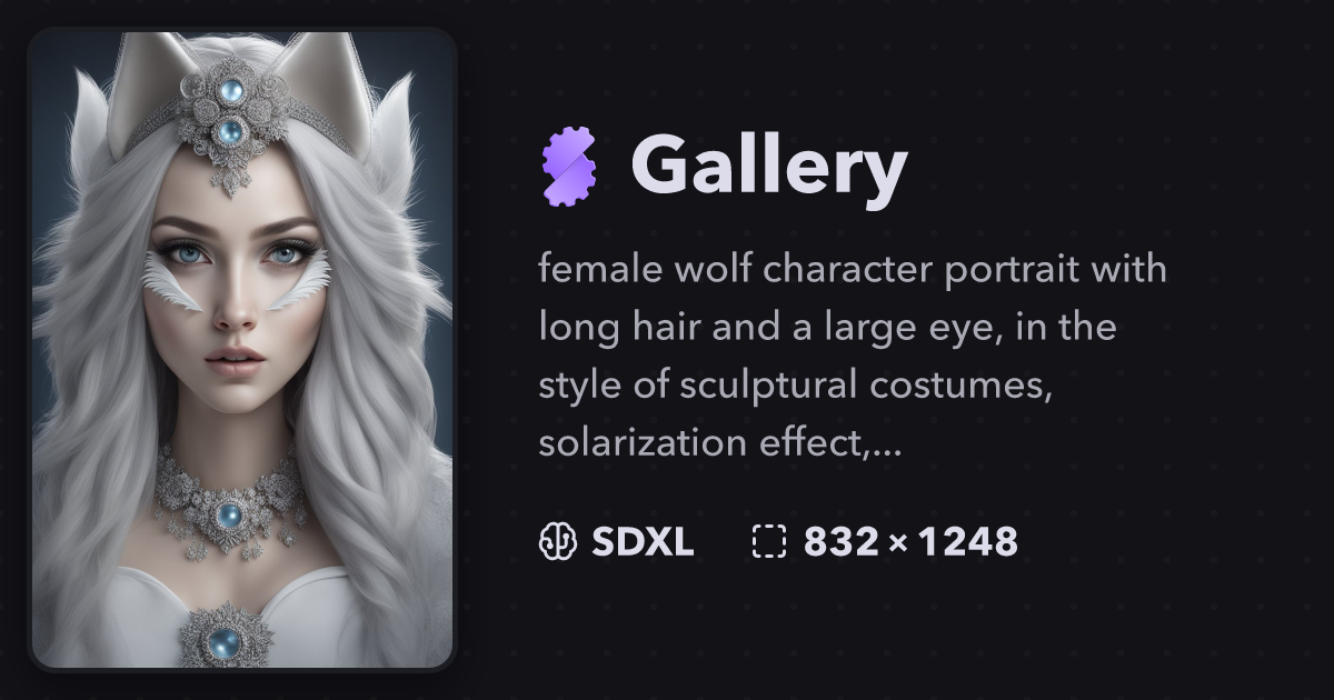 "female wolf character portrait with l..." | Gallery | Stablecog