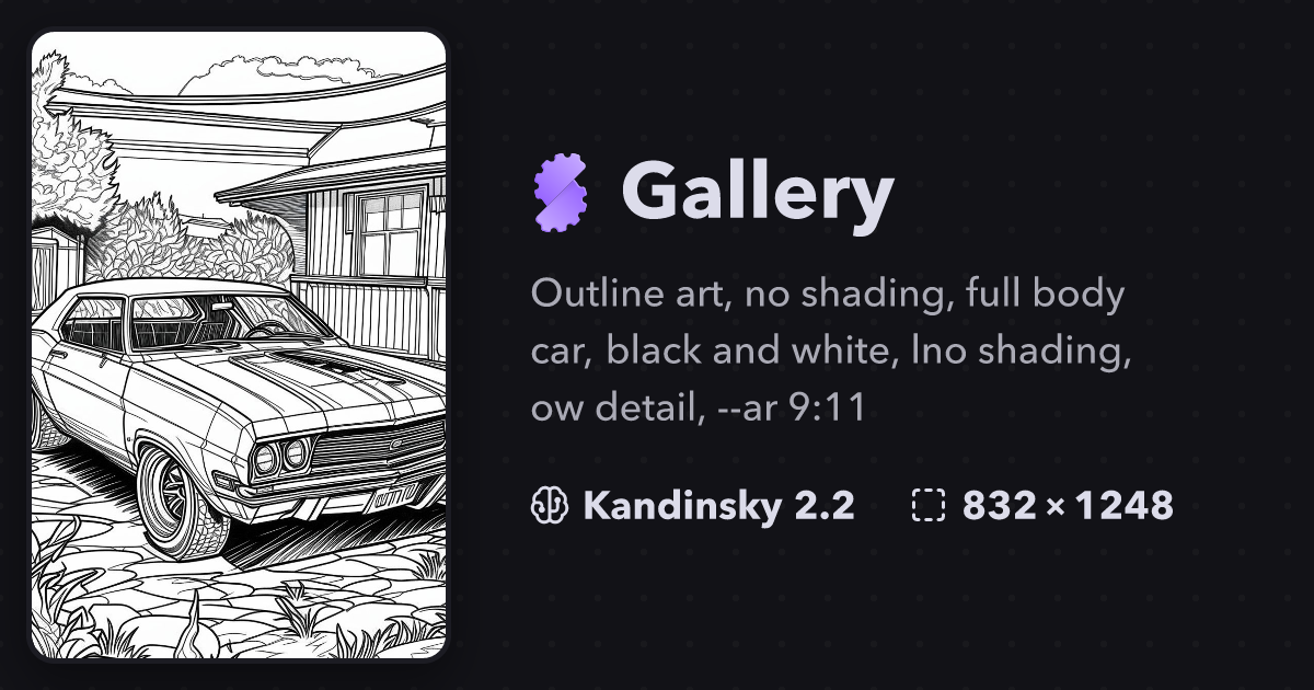 "Outline art, no shading, full body car, ..." | Gallery | Stablecog