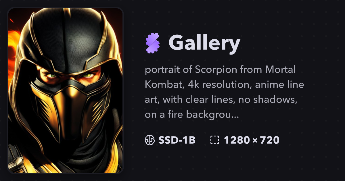 "portrait of Scorpion from Mortal Komb..." | Gallery | Stablecog