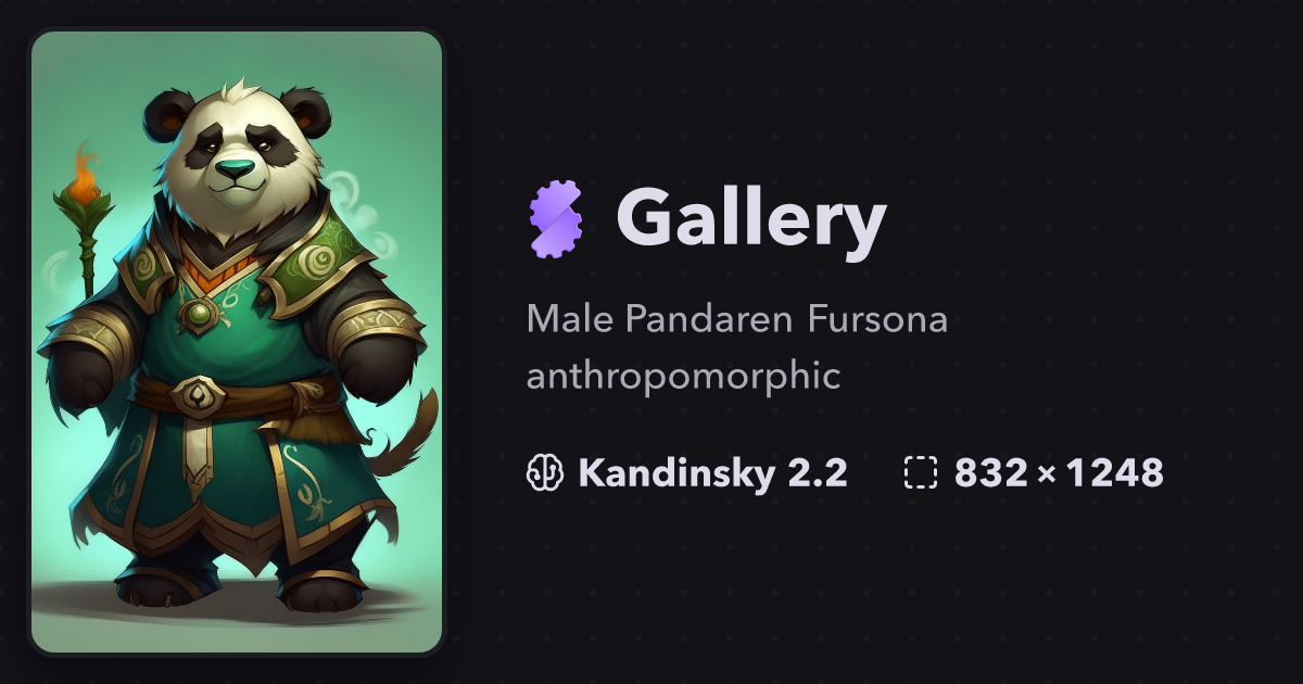 "Male Pandaren Fursona anthropomorphic" | Gallery | Stablecog