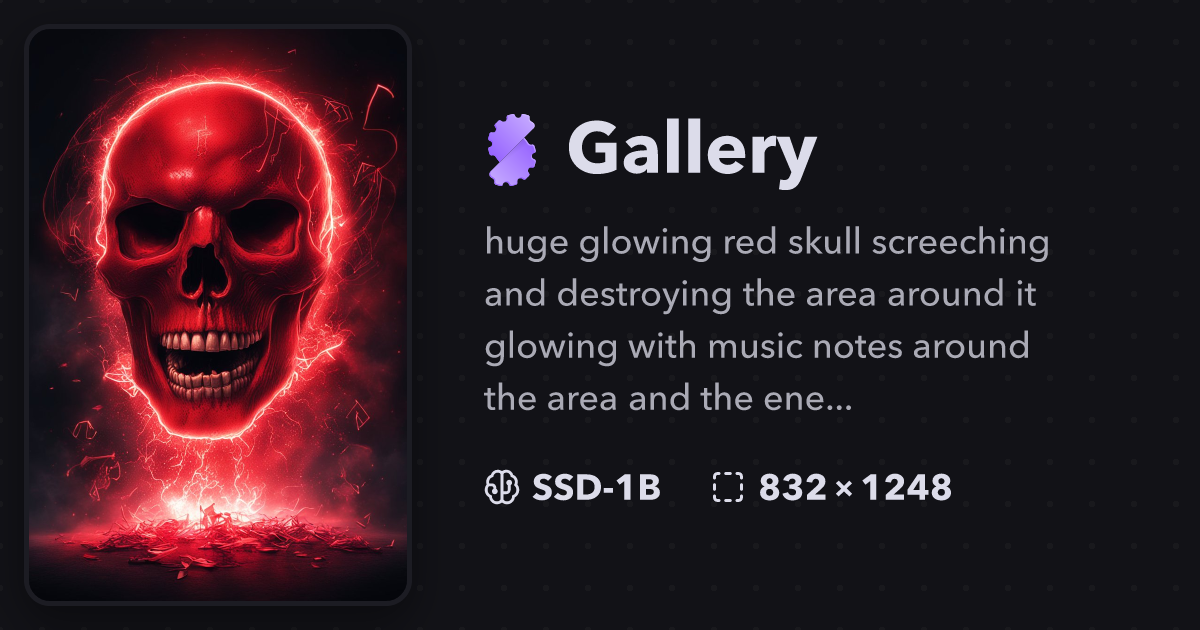 "huge glowing red skull screeching and..." | Gallery | Stablecog