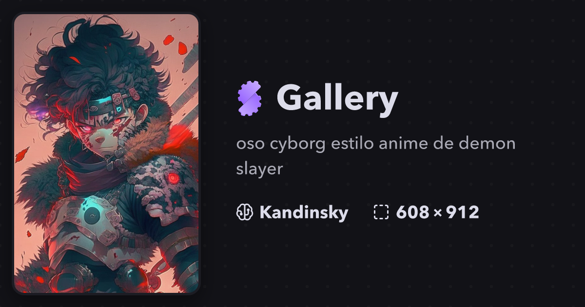 "oso cyborg estilo anime de demon slayer" | Gallery | Stablecog