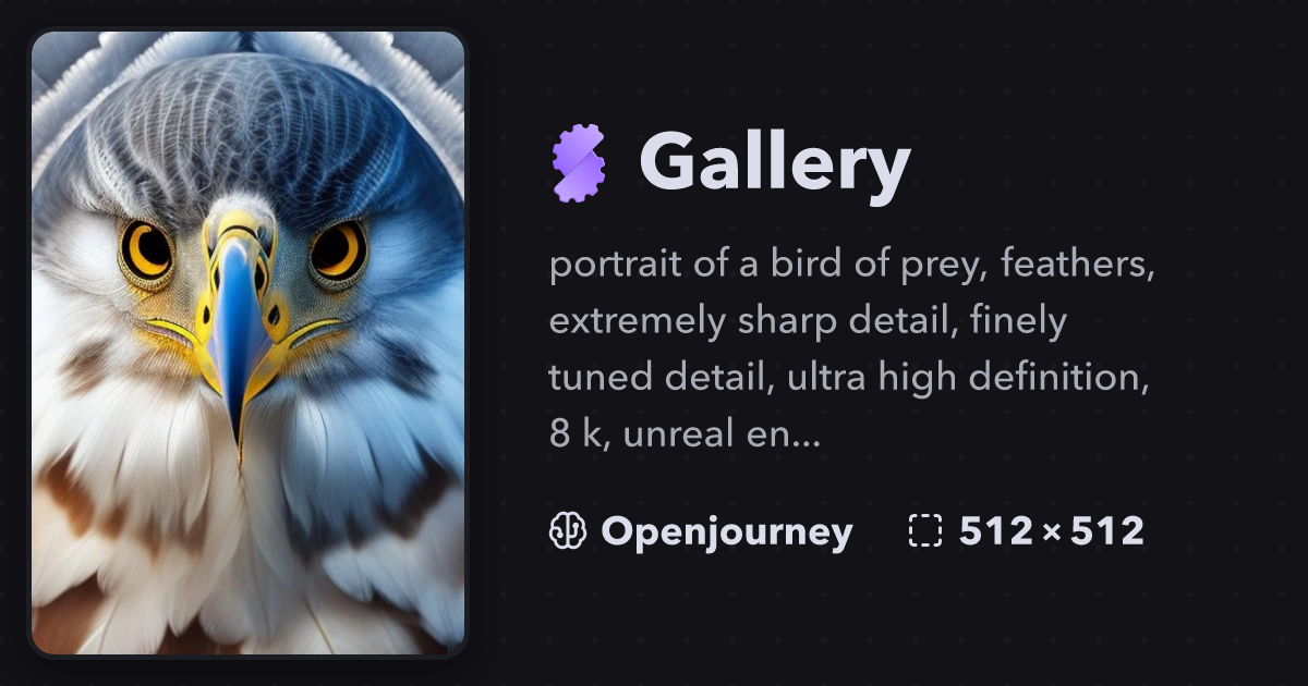 "portrait of a bird of prey, feathers,..." | Gallery | Stablecog