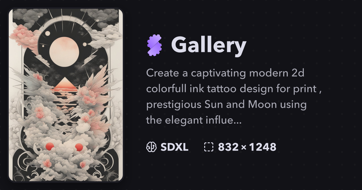 Create a captivating modern 2d colorfull ink tatto... | Gallery