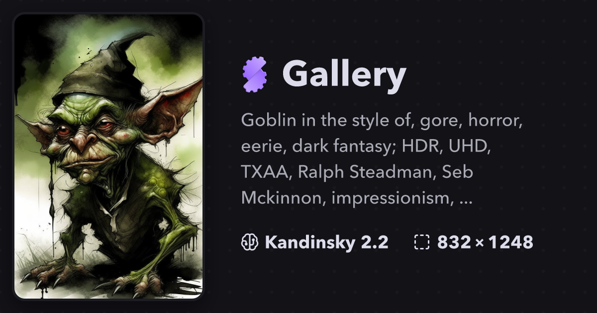 "Goblin in the style of, gore, horror,..." | Gallery | Stablecog
