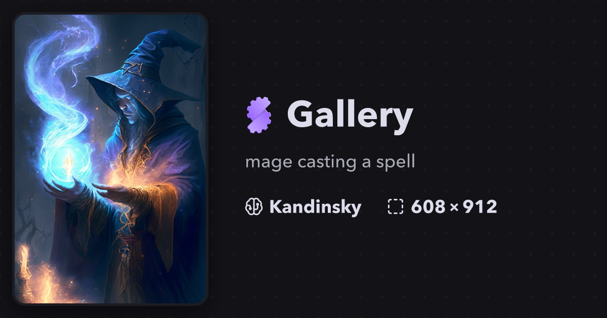 Mage casting a spell | Gallery