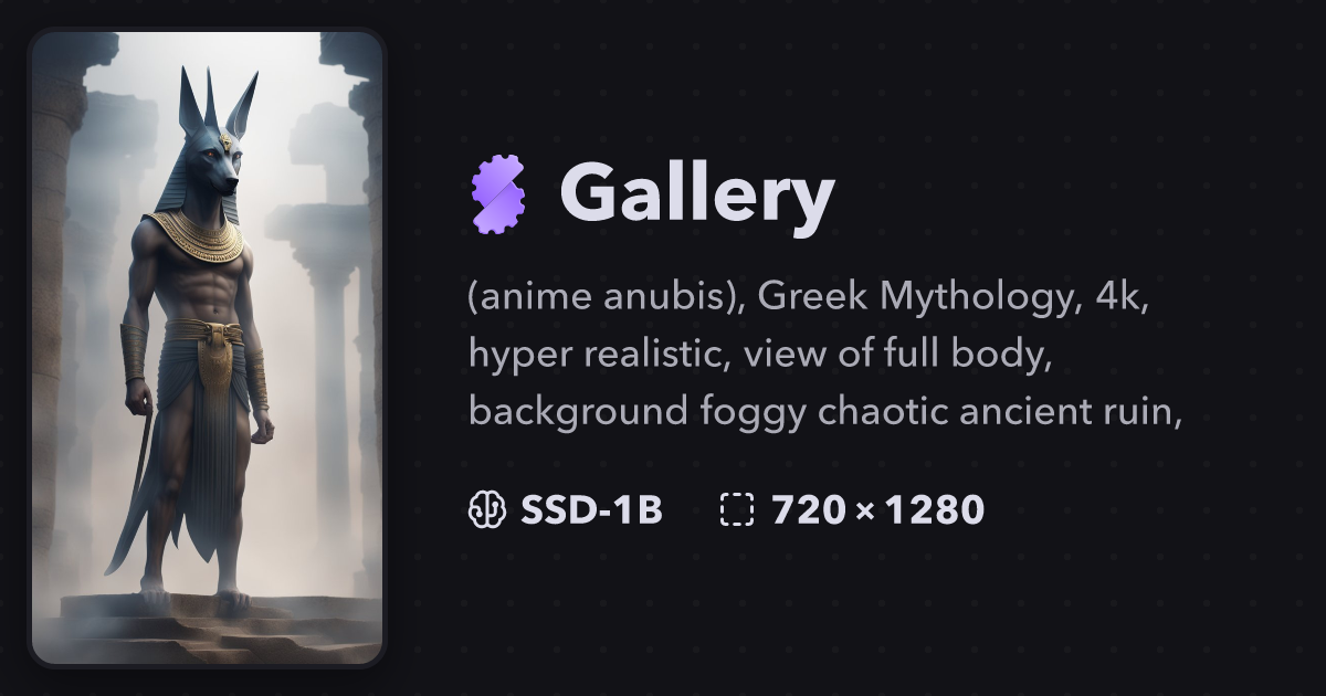 "(anime anubis), Greek Mythology, 4k, ..." | Gallery | Stablecog