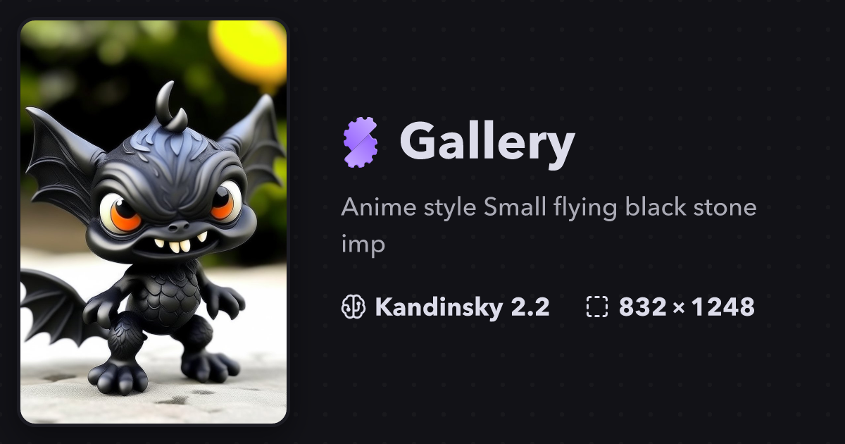 "Anime style Small flying black stone imp" | Gallery | Stablecog