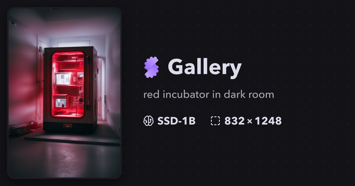 "red incubator in dark room" | Gallery | Stablecog