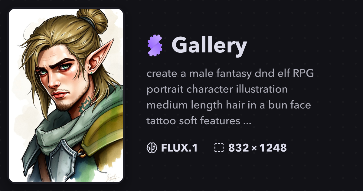 "create a male fantasy dnd elf RPG por..." | Gallery | Stablecog