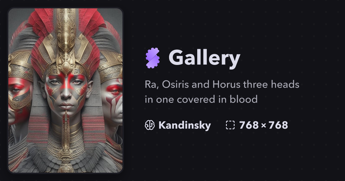 "Ra, Osiris and Horus three heads in o..." | Gallery | Stablecog