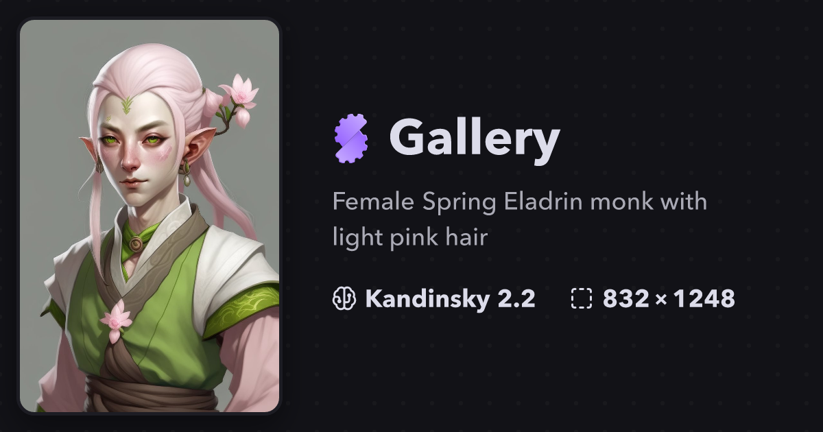 "Female Spring Eladrin monk with light..." | Gallery | Stablecog