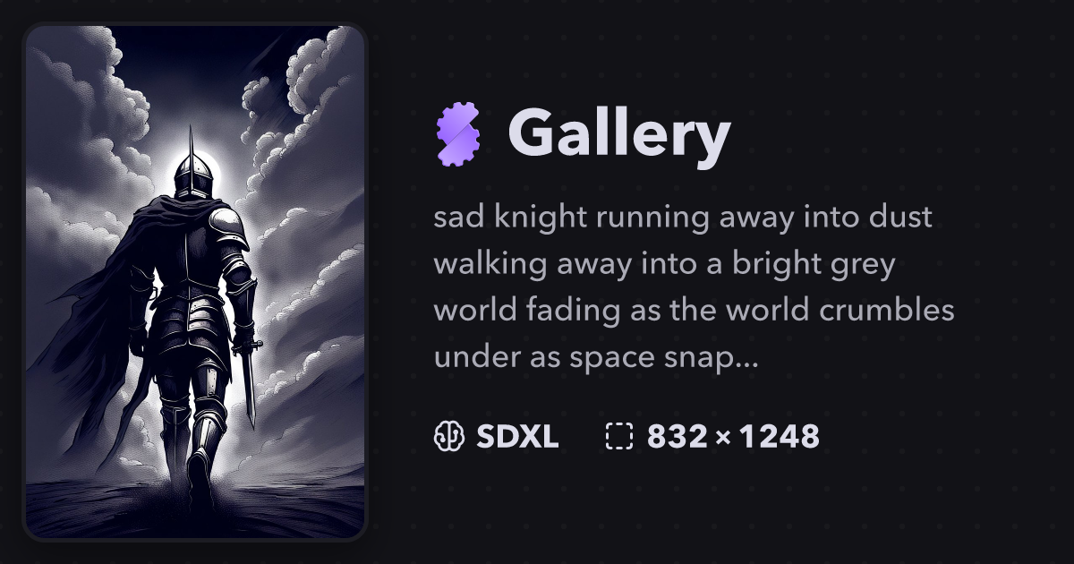 "sad knight running away into dust wal..." | Gallery | Stablecog