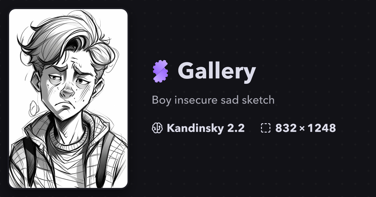 "Boy insecure sad sketch" | Gallery | Stablecog