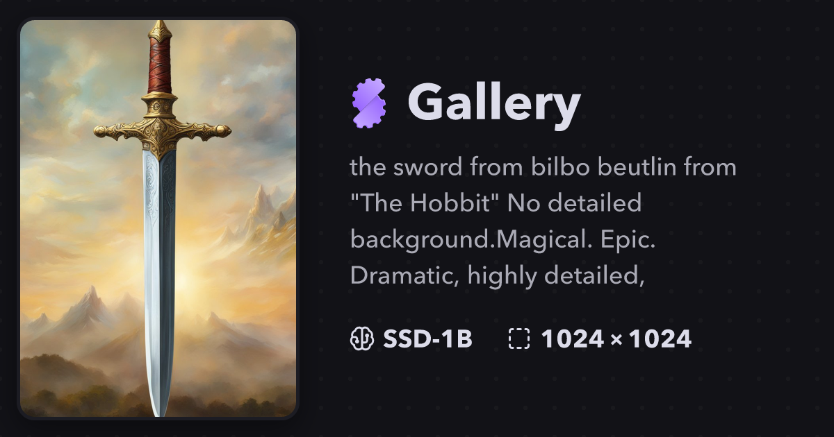 "the sword from bilbo beutlin from "Th..." | Gallery | Stablecog