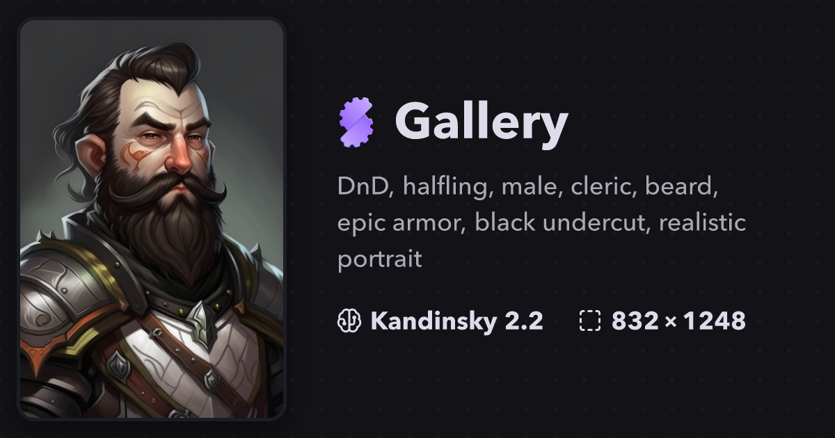 "DnD, halfling, male, cleric, beard, e..." | Gallery | Stablecog