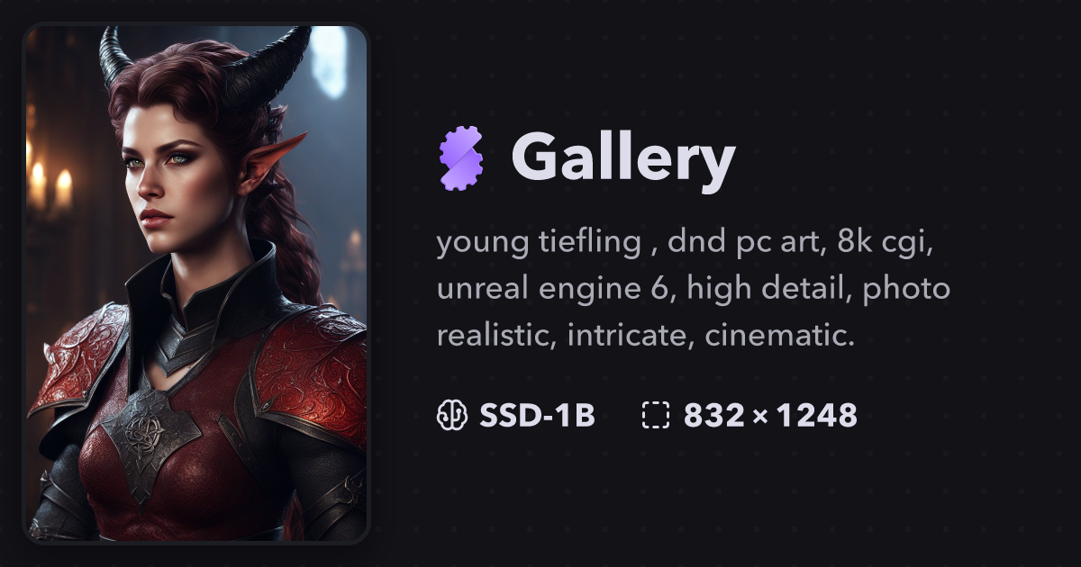 "young tiefling , dnd pc art, 8k cgi, ..." | Gallery | Stablecog