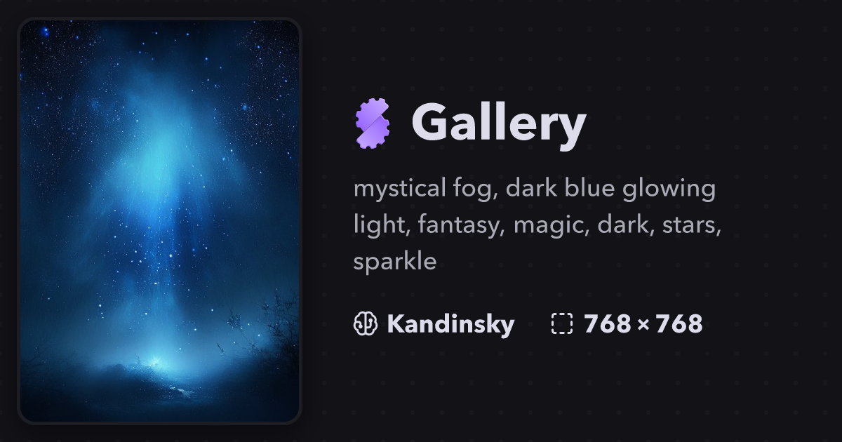 "mystical fog, dark blue glowing light..." | Gallery | Stablecog