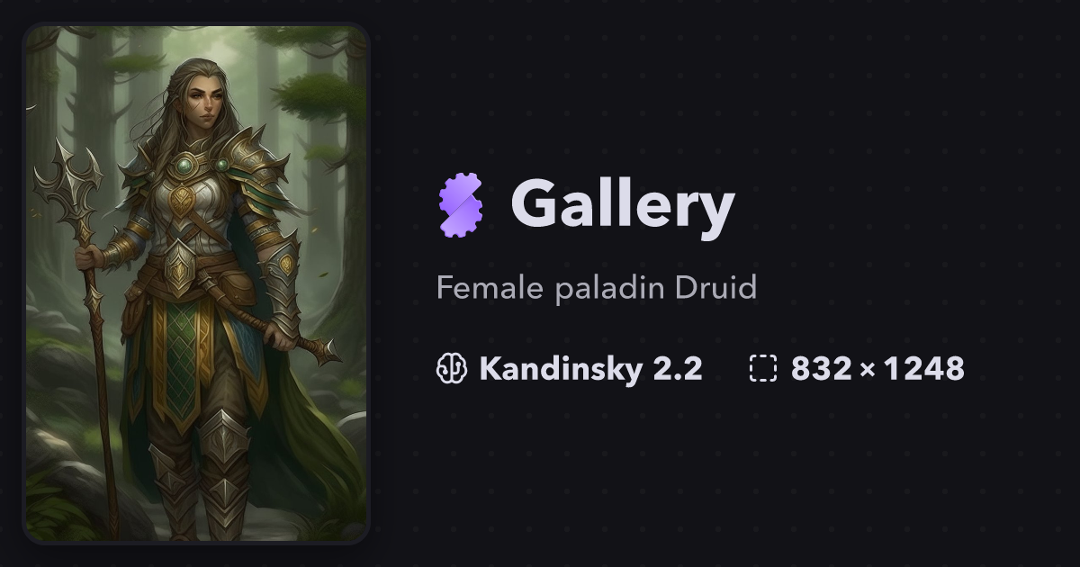 "Female paladin Druid" | Gallery | Stablecog