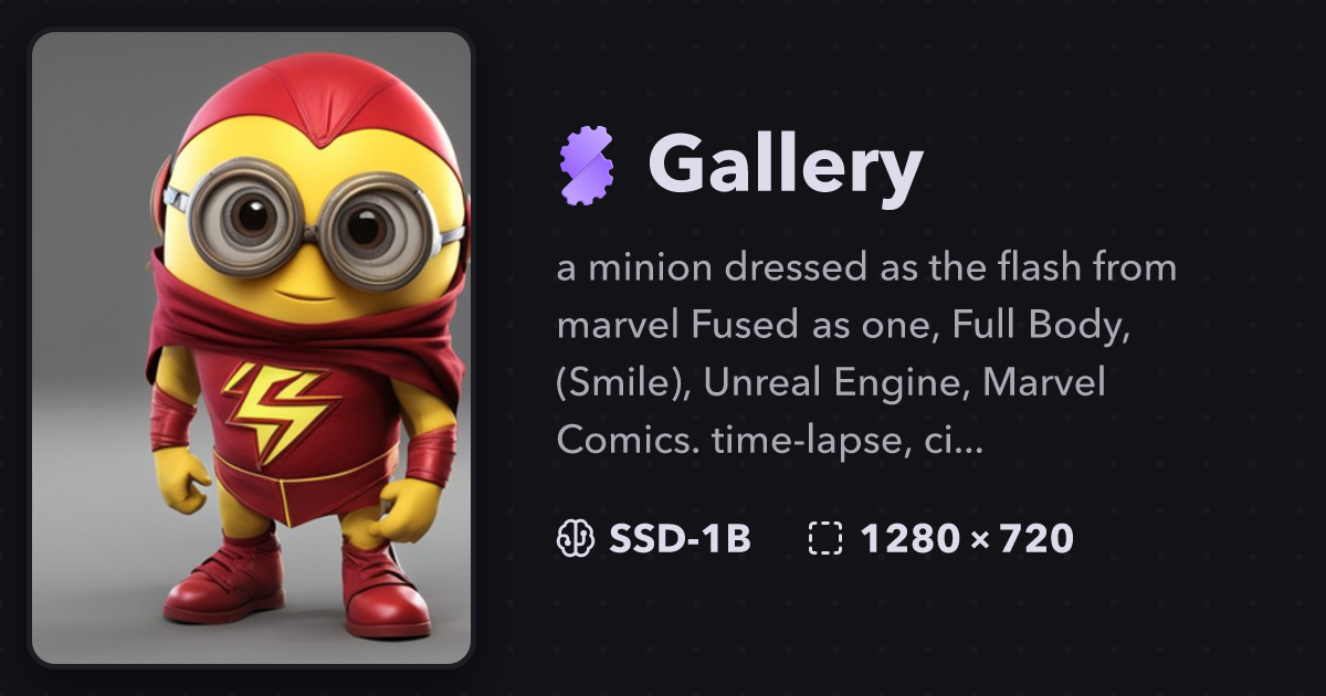 "a minion dressed as the flash from ma..." | Gallery | Stablecog