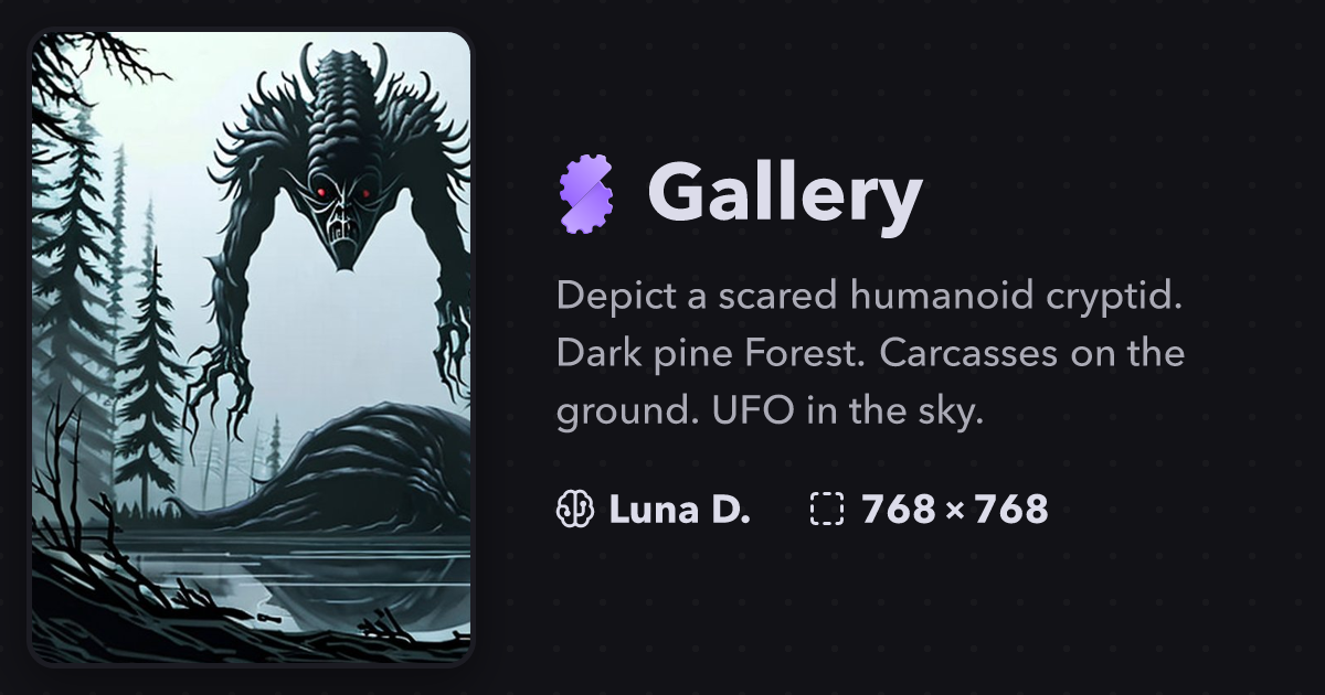 "Depict a scared humanoid cryptid. Dar..." | Gallery | Stablecog